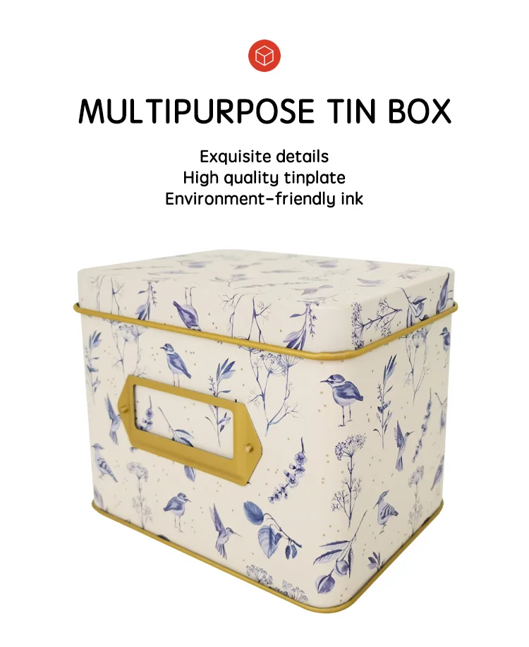 Oem Custom Printed Rectangular Large Tin Box Recipe Card Metal ...
