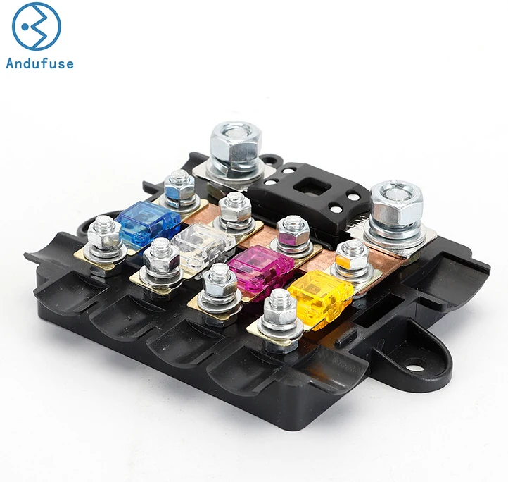 4 Way Ans MIDI Fuse Box Holder & 1 Way for Mega Fuse - 32V, 100A