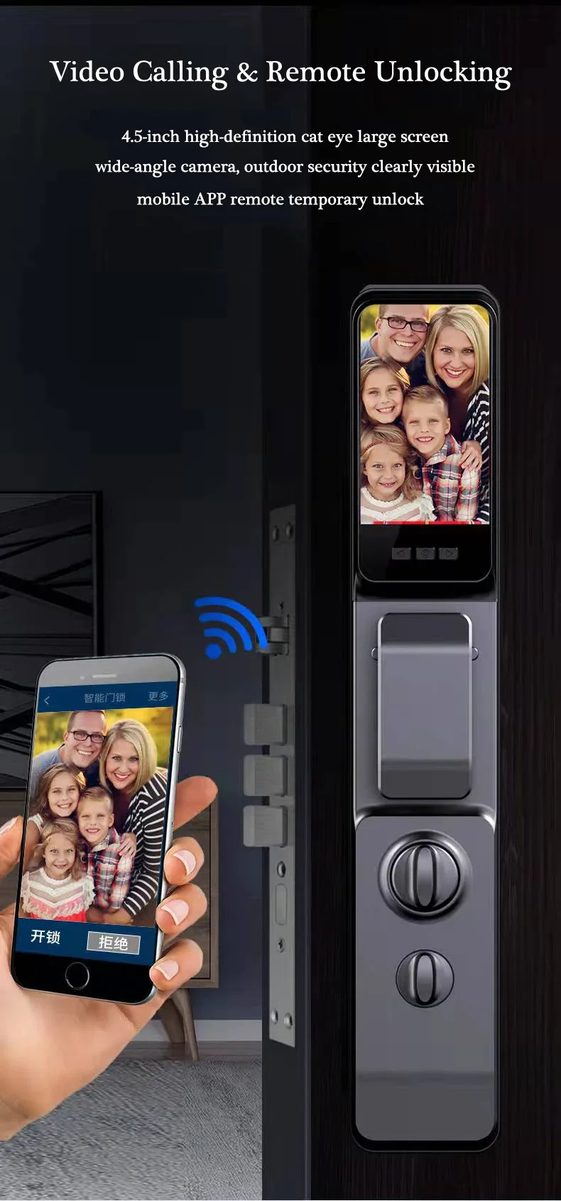Smart Door Lock Wifi With 3d Face Recognition Smart Door Lock Camera ...