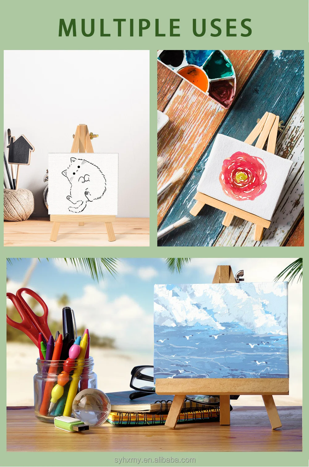 9*16cm Wooden Adjustable Desktop Mini Easel Art Painting Triangle Easel ...