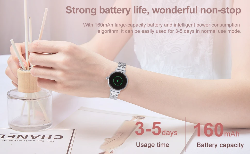 Dm70 Amoled Smartwatch Women Make/receive Calls Dual Strap Round Dial ...