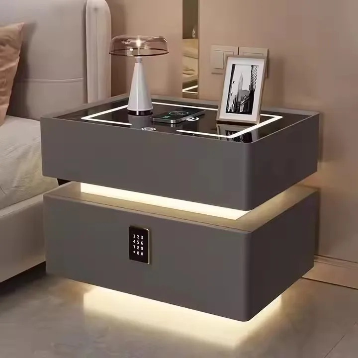 2025 Luxury Bed Room Furniture - Smart Bedside Coffee Table