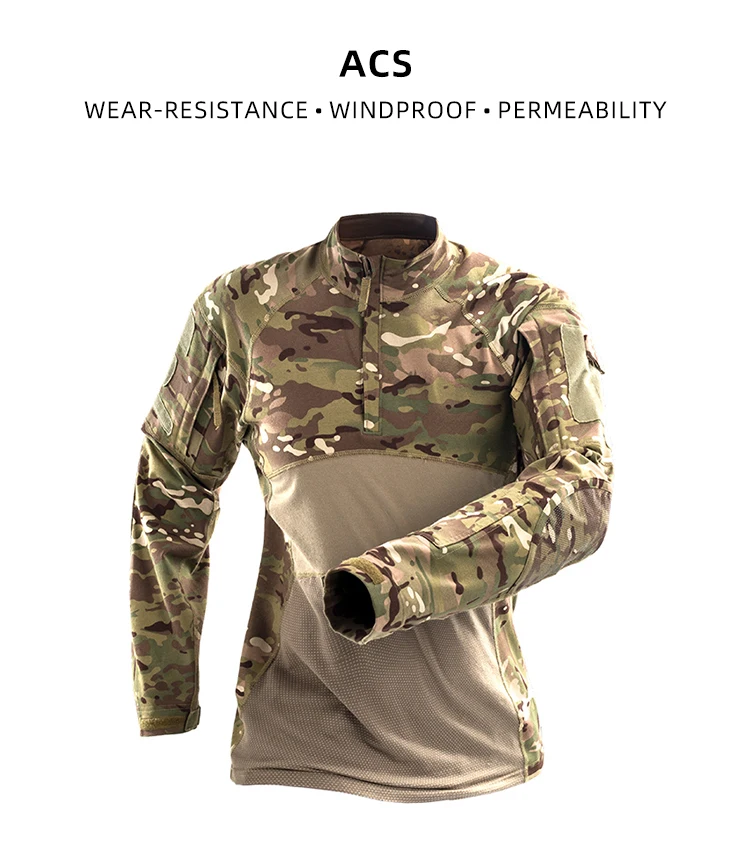 Acs Tactical Uniform Black Camouflage Combat Frog Casual Summer Hunting ...
