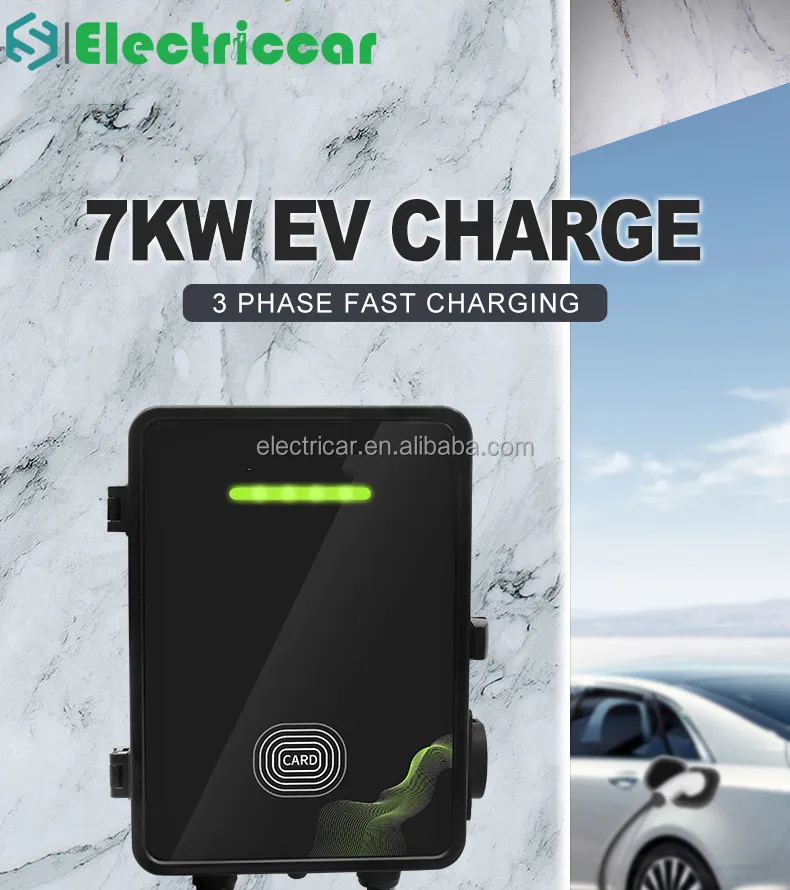 Wallbox Electric Car Charge Cable Ev Charging Station 7kw 11kw 22kw Ev Charger Auto Key Outdoor ...