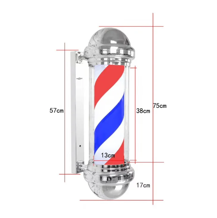 Barber Shop Sign Pole Light Red White Blue Stripe Design Salon Wall ...