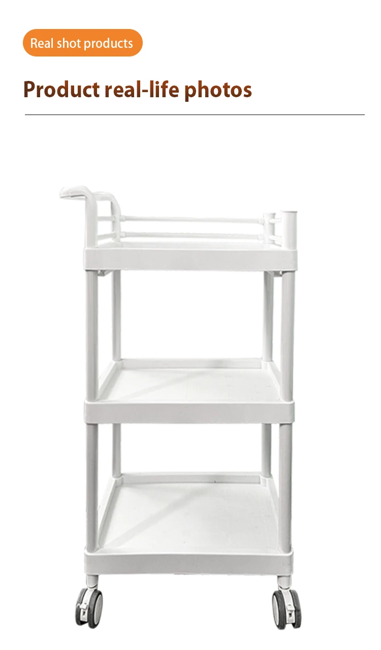 Professional 3-tier Abs Plastic Utility Cart With Locking Wheels ...