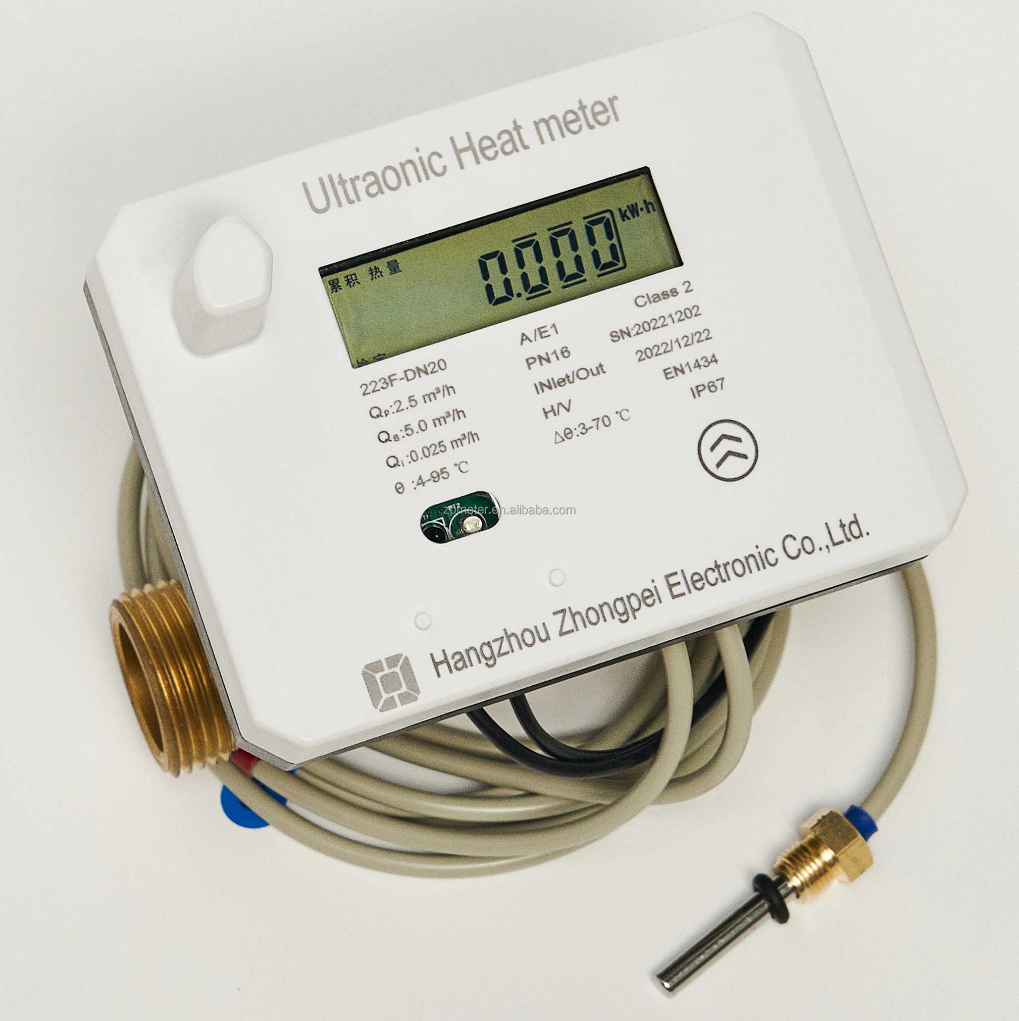 Ultrasonic Heat Meter with PT1000 Temperature Sensor Wireless LoRa ...