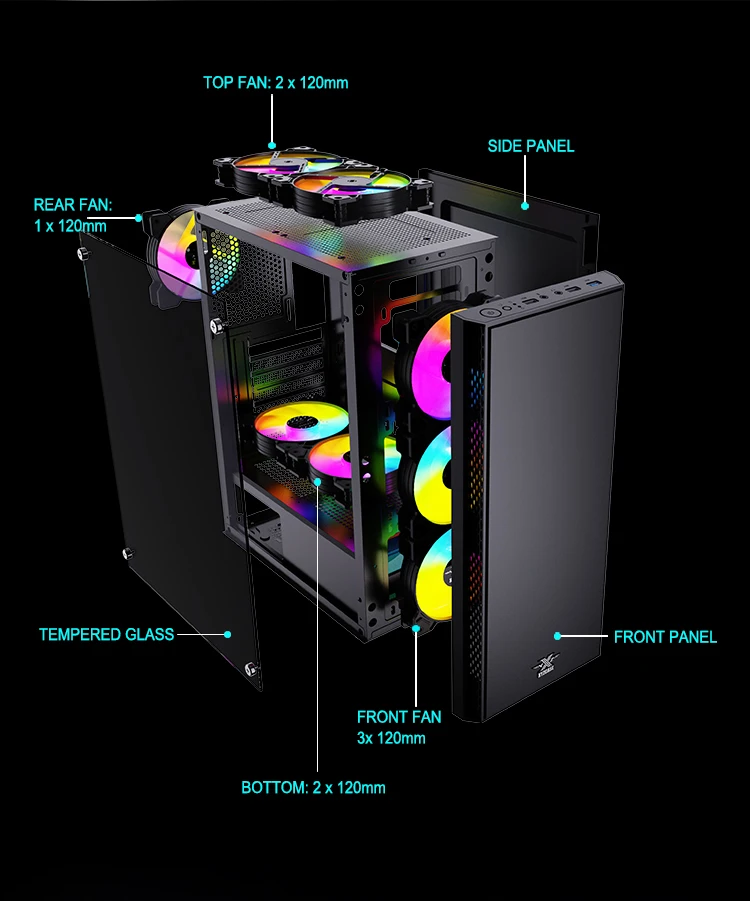 Pc case Desktop Pc Part Cabinet Gaming Cpu Computer case Pc case ...