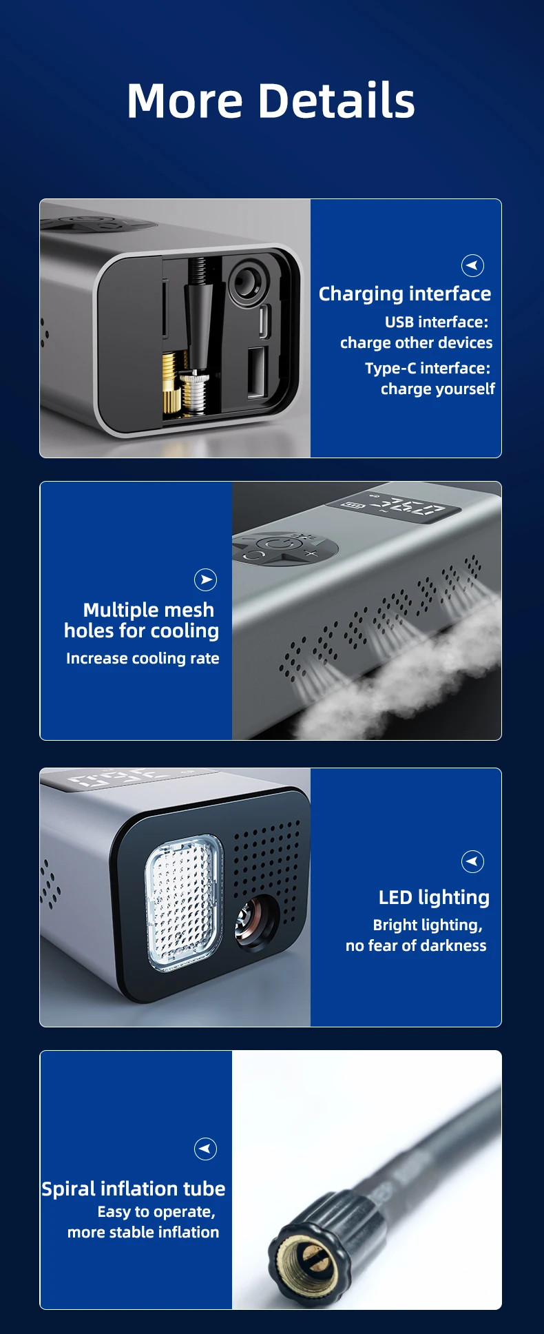 Wireless Air Pump Smart Digital Inflatable Pump For Car Tires With Sos ...