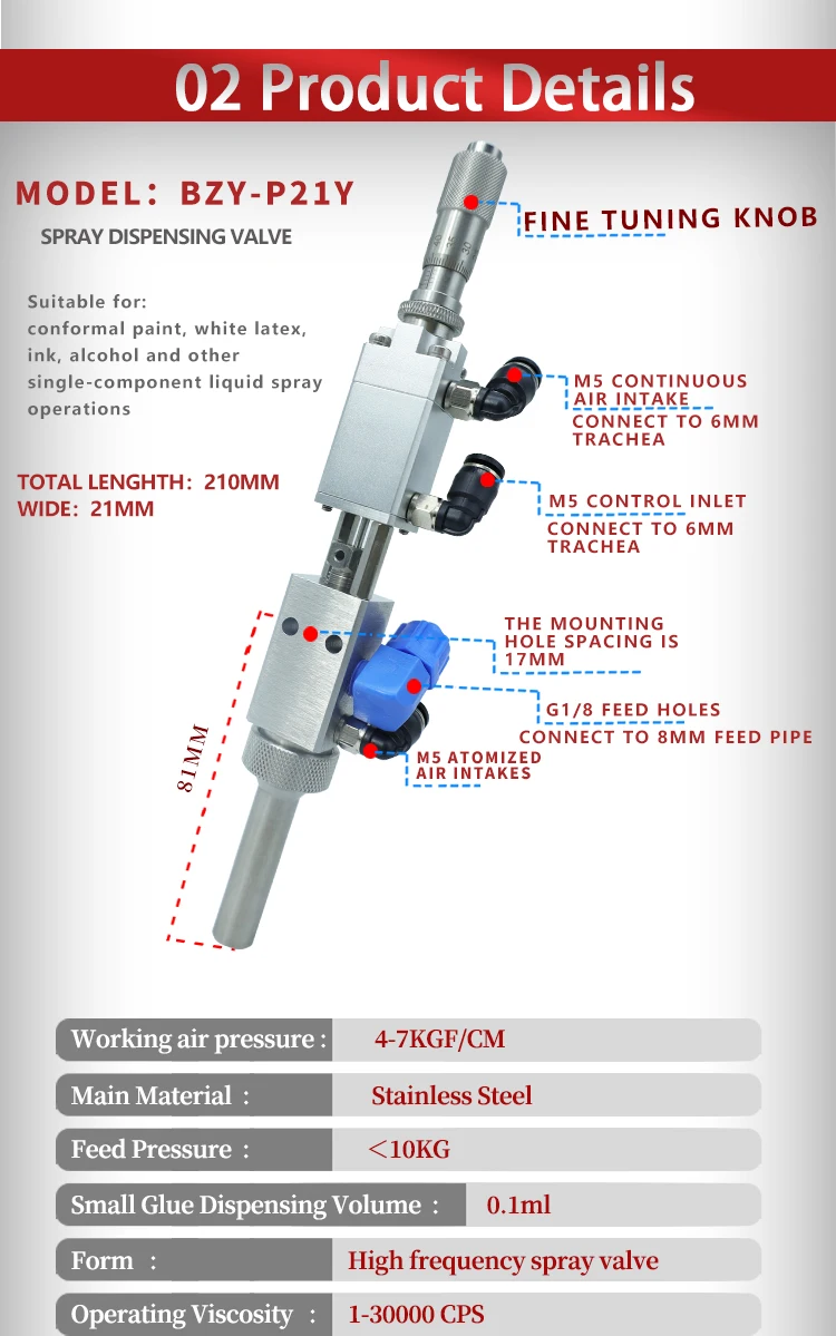 BZY-P21Y Pneumatic Control High-frequency Spray Dispensing Valve ...