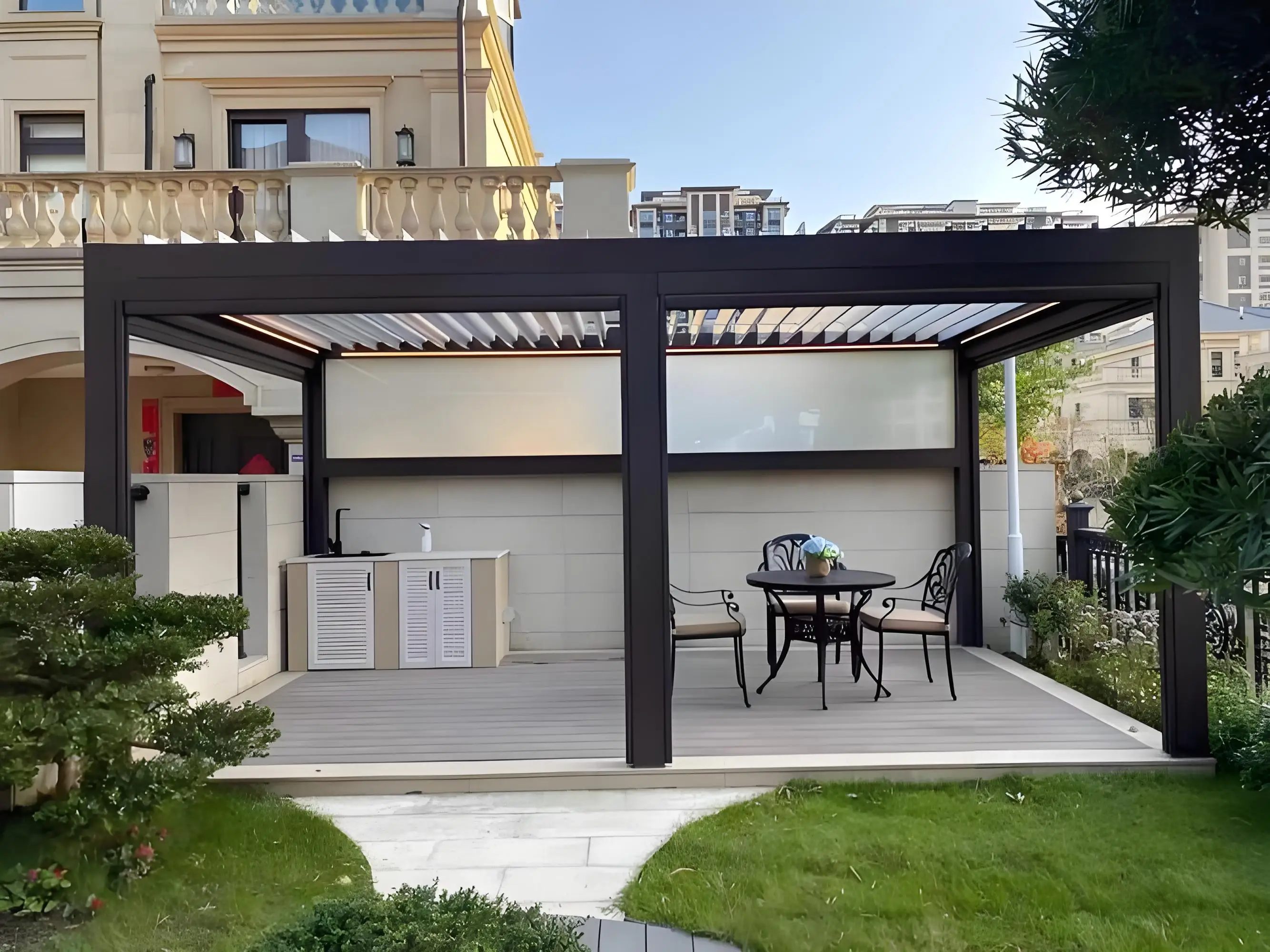 Customized Outdoor Aluminum Pergola Gazebo Roof Luxury Hardtop Pavilion ...