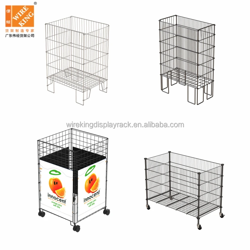 Promotional Retail Dump Bin For Supermarket Metal Wire Dump Bin Basket ...