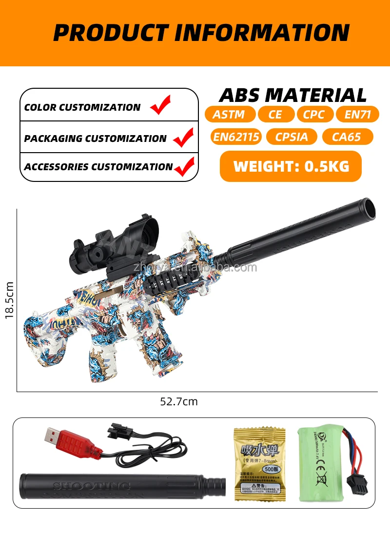 Zhorya Mini M416 Gelblaster Splat Gel Water Bead Pellet Bullet Gel Ball Blaster Gun Splash ...