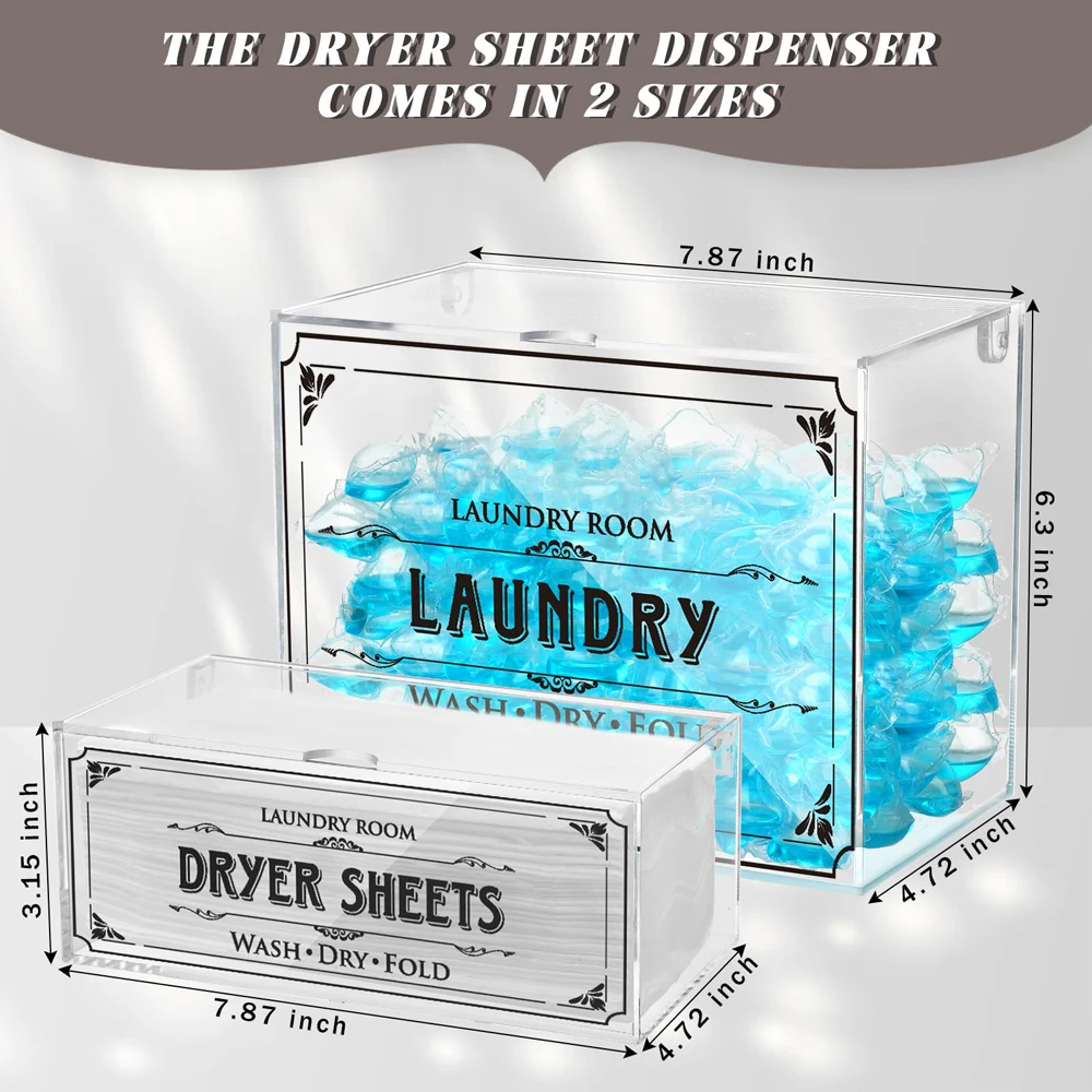 Oem Dryer Sheet Holder Clear Acrylic Laundry Pods Container With Lid ...