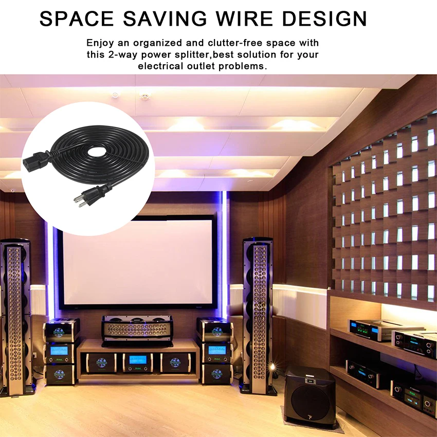 Outdoor Heavy Duty Black Iec C13 Plug Connector To Nema 5-15 Canada 3 ...