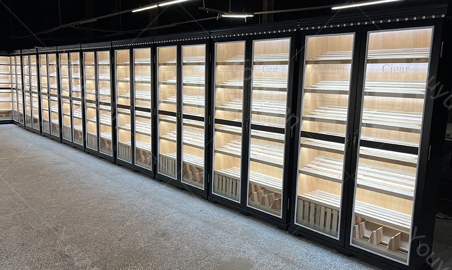 Wooden Cigar Showcase Display Mirror Cigar Room Black Glass Display ...