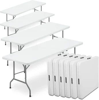Modern White Fold Up Outdoor Table Events Rectangular Festival Picnic ...