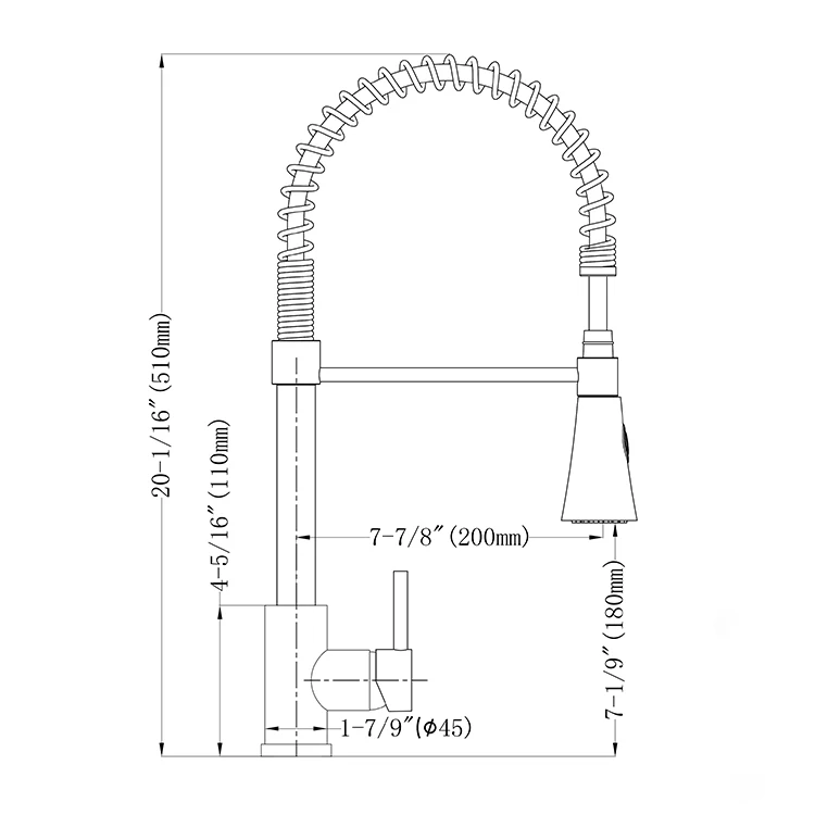 Contemporary Design Water Tap Matte Black Pull Down Kitchen Faucet ...
