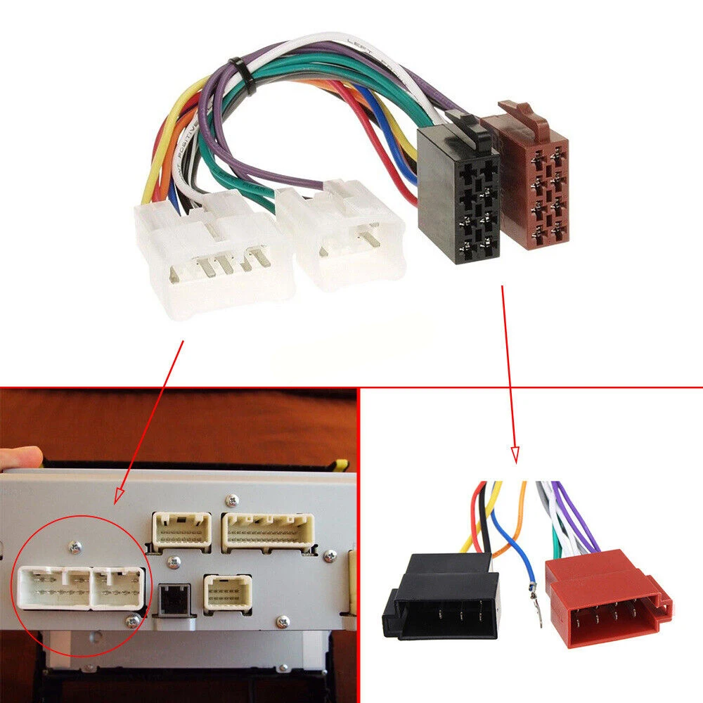 Car Radio Antenna ISO FM Stereo Radio Wiring Harness Adaptor Audio ...