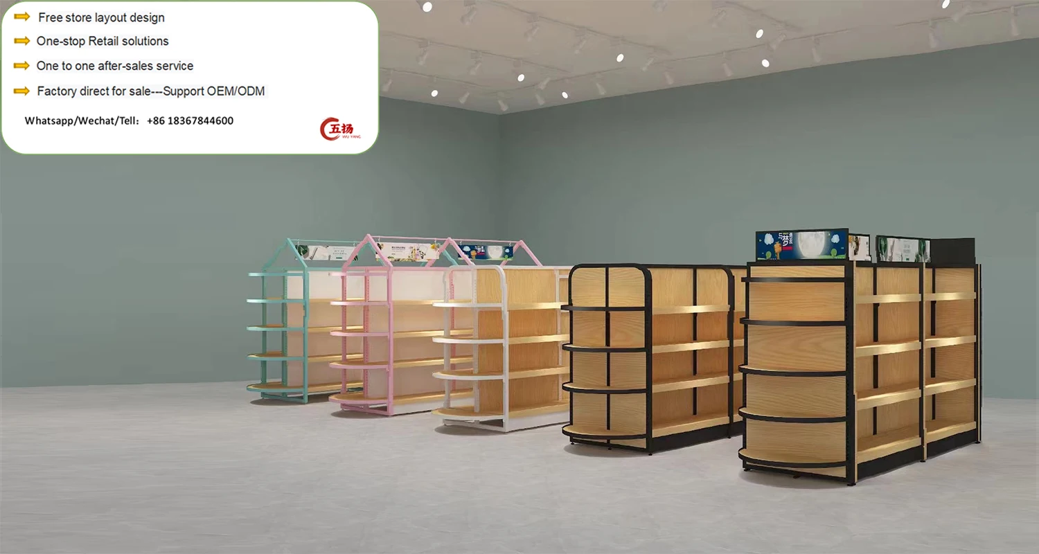 Miniso Wood Supermarket Shelves - Durable Display Solutions