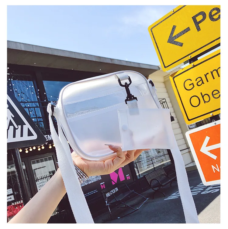 Women Waterproof Frosted Transparent Waist Bag Pvc clear Shoulder Bag ...