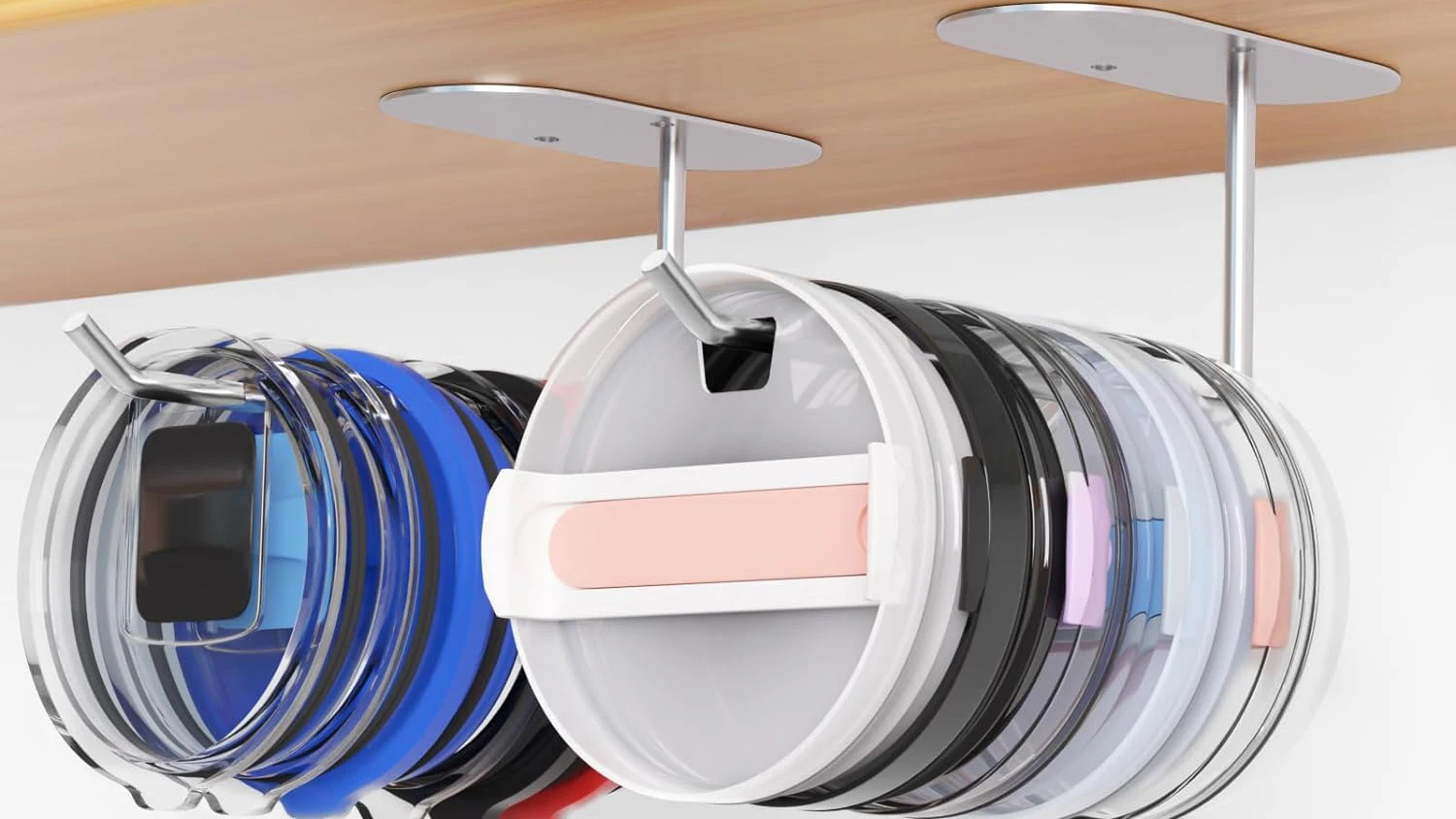 Self-adhesive Tumbler Lid Organizer Hook Space Saving Cup Lid Storage ...