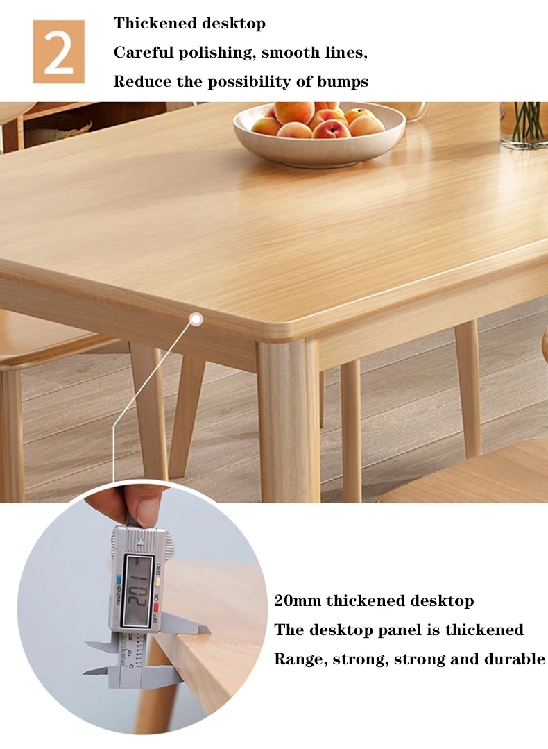 Nordic All-Solid Wood Dining Table Modern Minimalist Rectangular Meal ...