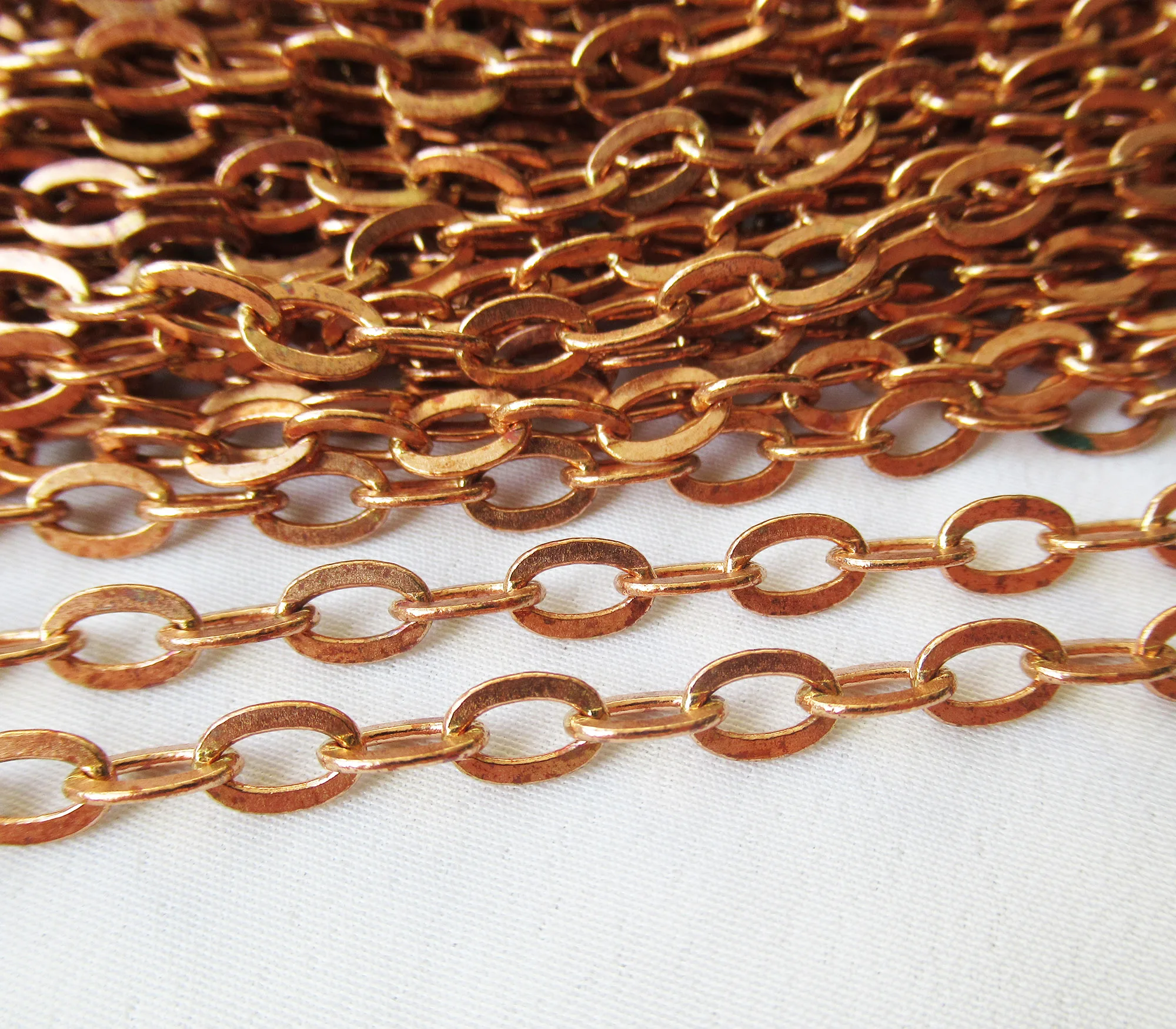 Solid Copper Chain 4.8x7.2mm Flat Oval Link Jewelry Making Finding ...