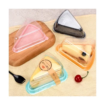 Wholesale A03 8inch Disposable Triangle Cheese Mousse Cake Box Plastic ...