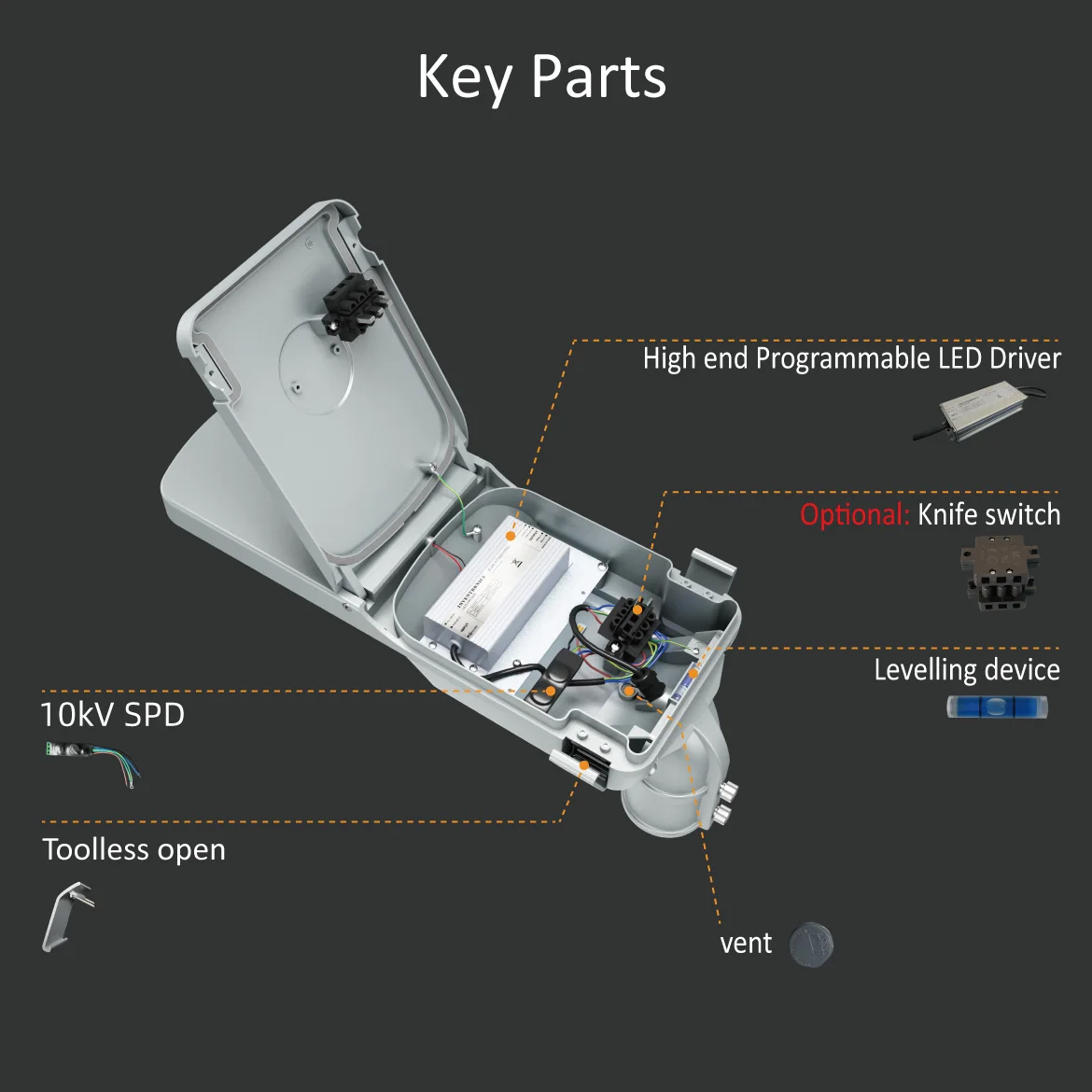 60W LED Street Light with Nema Socket - 100000 Hours Lifespan