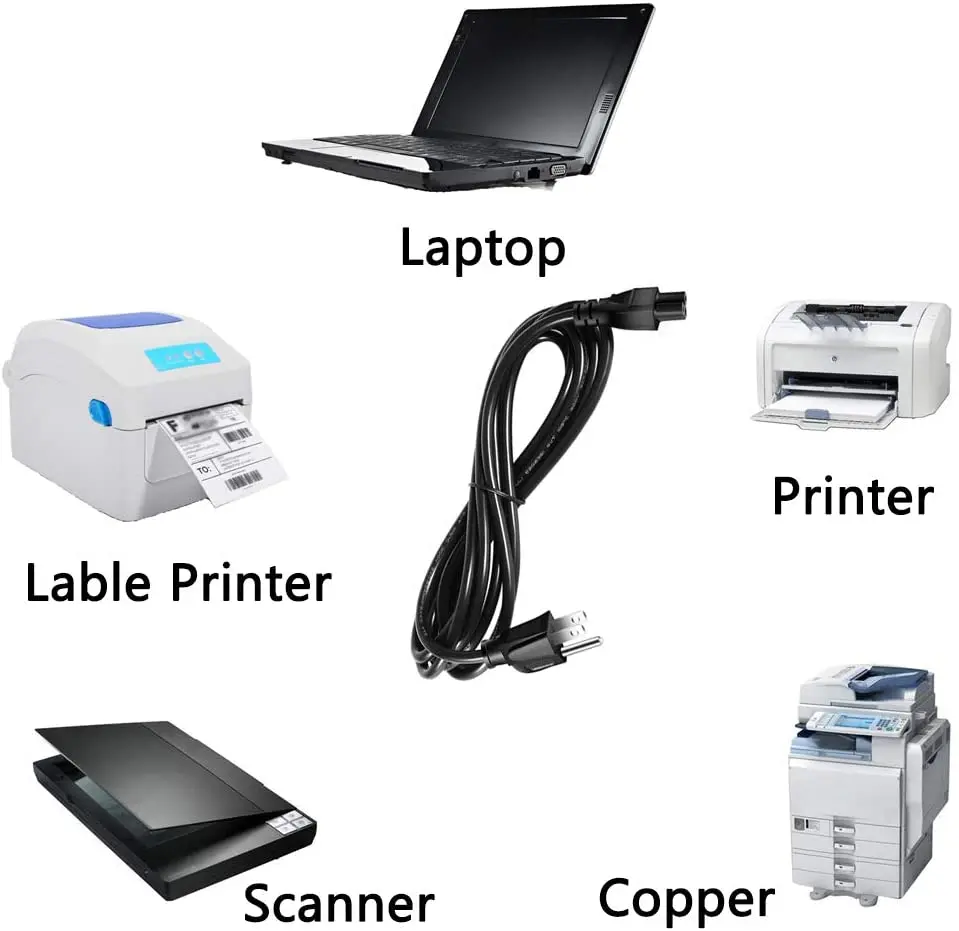 Universal 3 Prong Mickey Mouse Power Cable IEC-60320 IEC320 C5 to NEMA ...