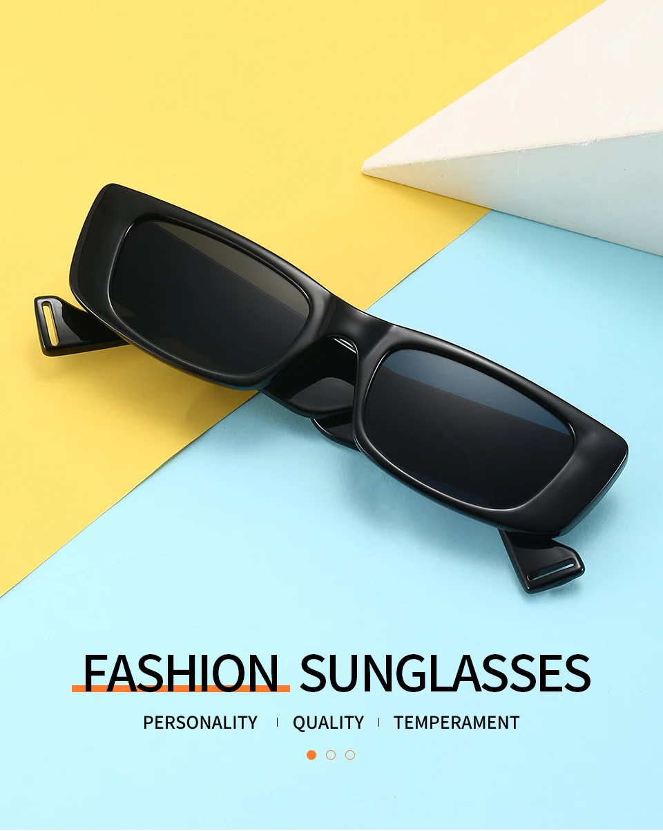 Mejores 9109 Small Rectangle Frame Fashion Sunglasses New 2021 Plastic ...