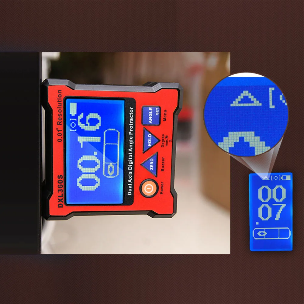 Dxl360s Dual Axis Digital Angle Protractor With 5 Side Magnetic Base ...