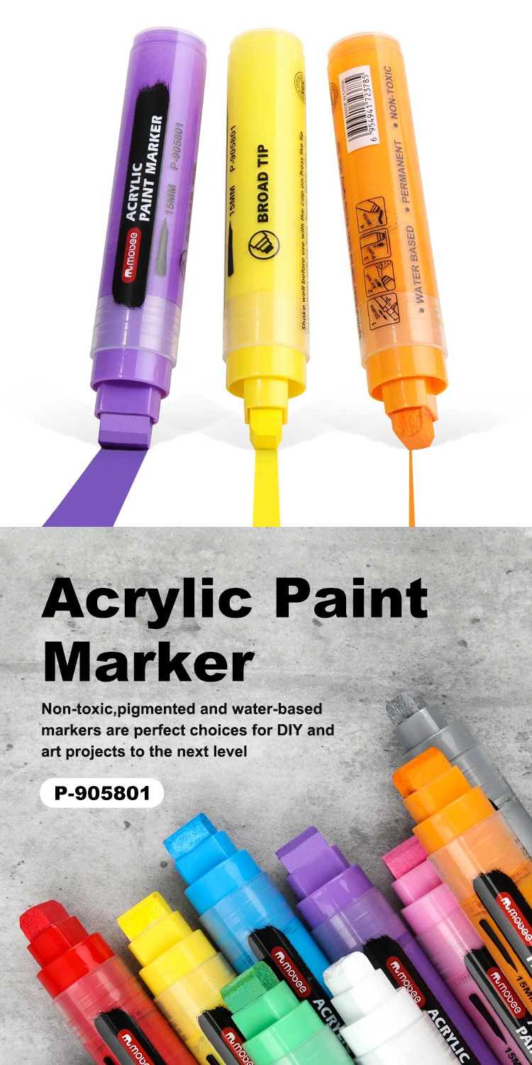 Gxin P-905801 Acrylic Paint Marker Pens - Bright & Versatile