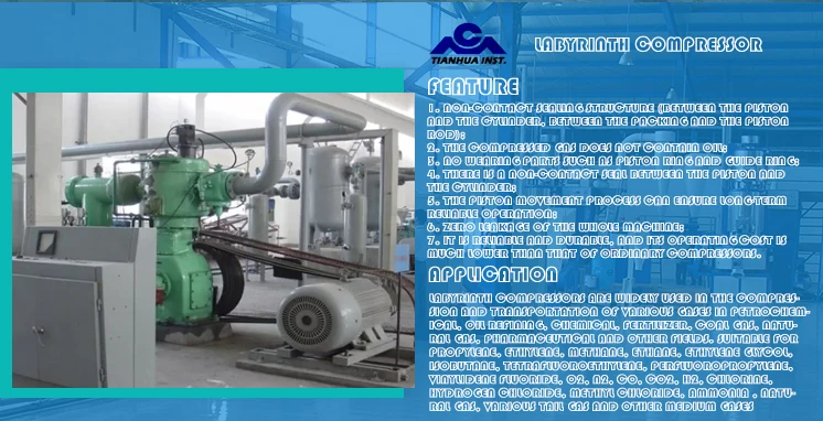 High Pressure Hydrogen Compressor - TIANHUA Labyrinth Piston