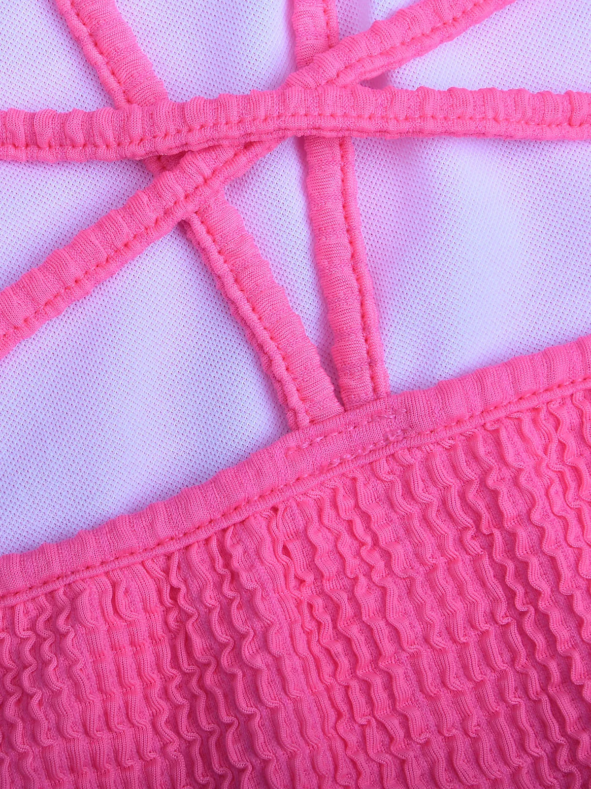 2c Seersucker Crinkle Swimsuit Strappy Bathing Suit Extremely Sexy Open ...