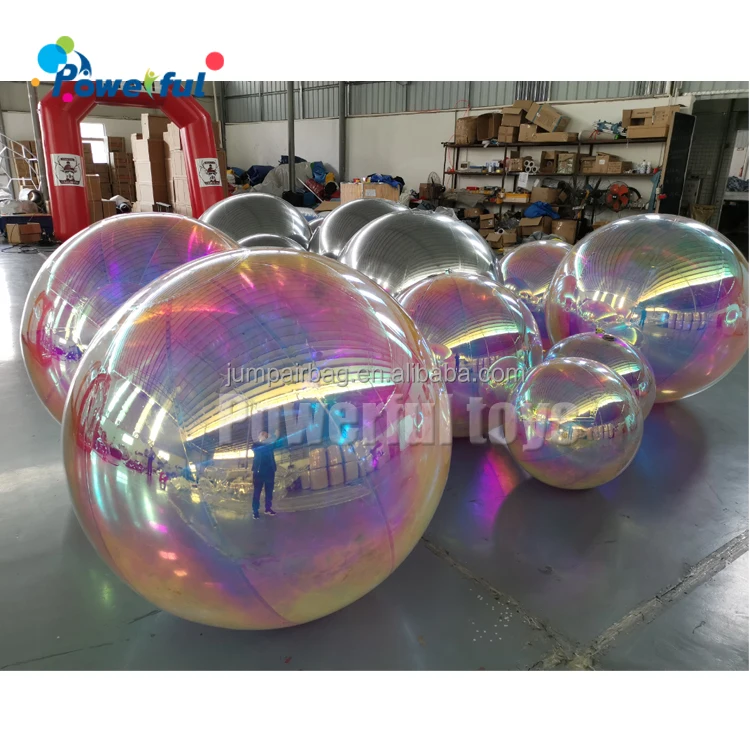 Giant Decorative Mirror Sphere Custom Large Pvc Silver Iridescent ...