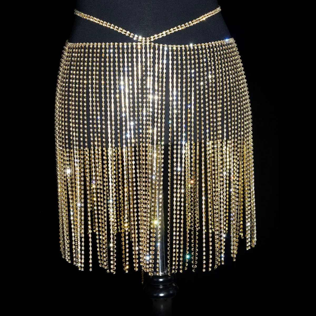 Fashion Sexy Tassel Rhinestone Body Chain Skirt Chain Sling Women's ...