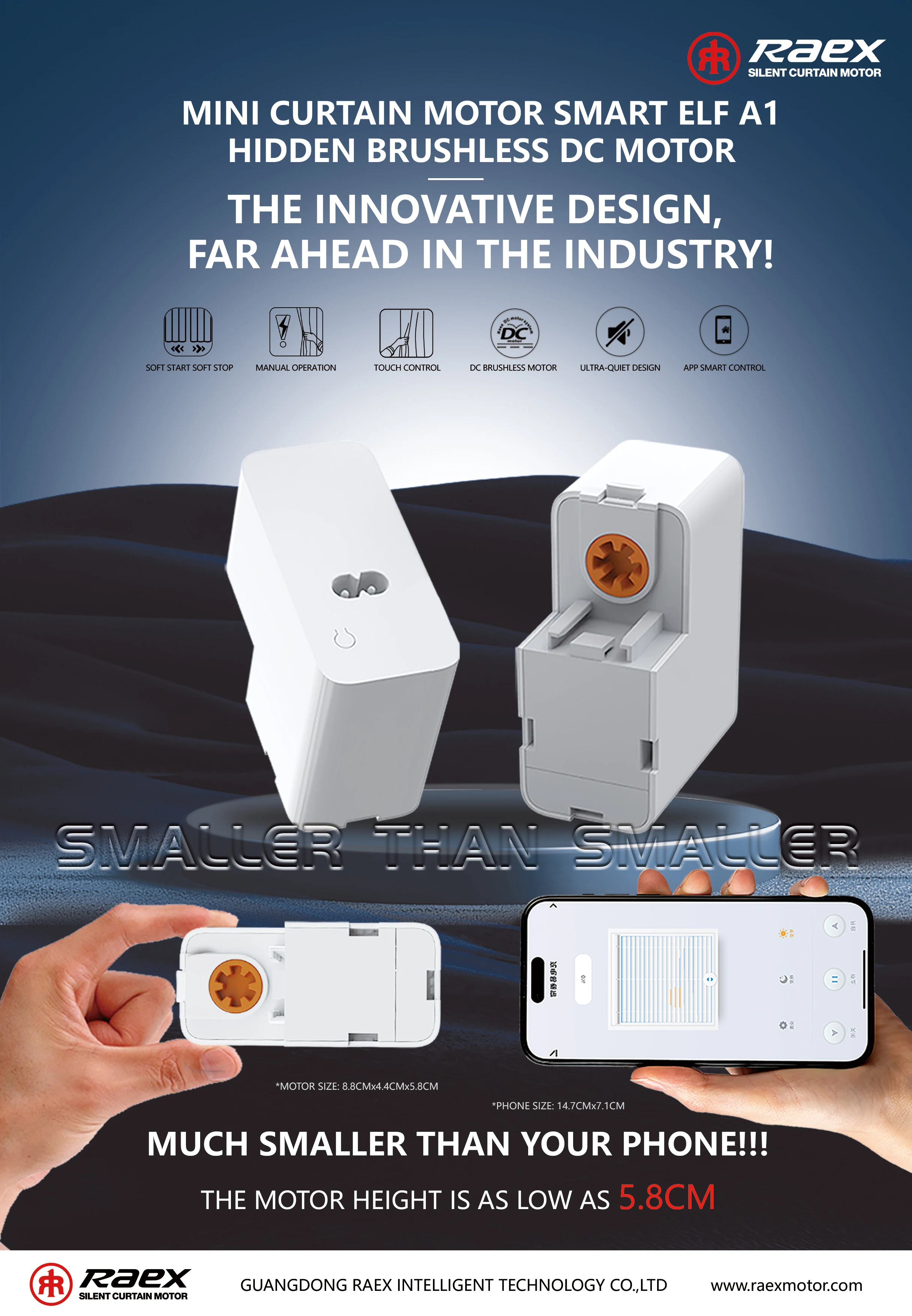 Raex A1 Mini Smart Curtain Motor - Easy DIY Installation