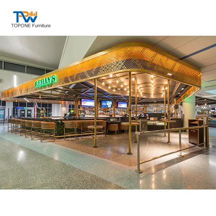 Custom LED Curved Bar Counter - Modern Design for Restaurants