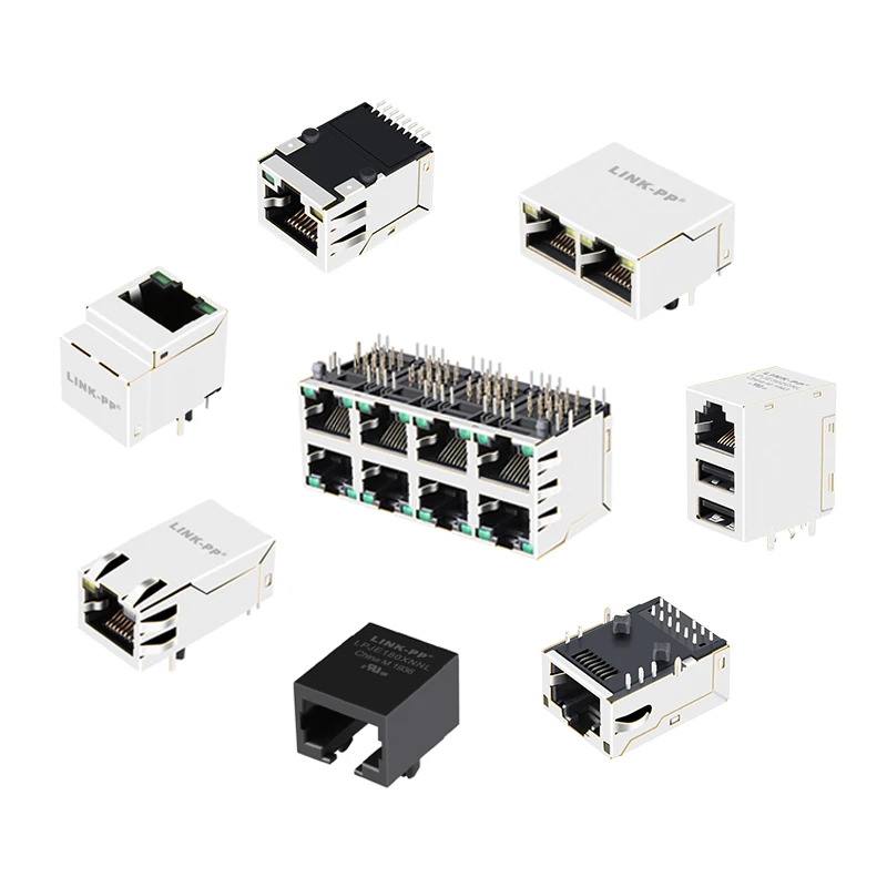 Single Port Mid-mount Vertical Low Profile Smt Female Rj45 Socket Lan ...