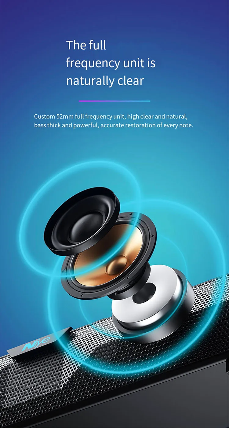 Rgb Computer Sound Bar Blue Tooth 5.3 Gaming Speakers For Pc Laptops ...