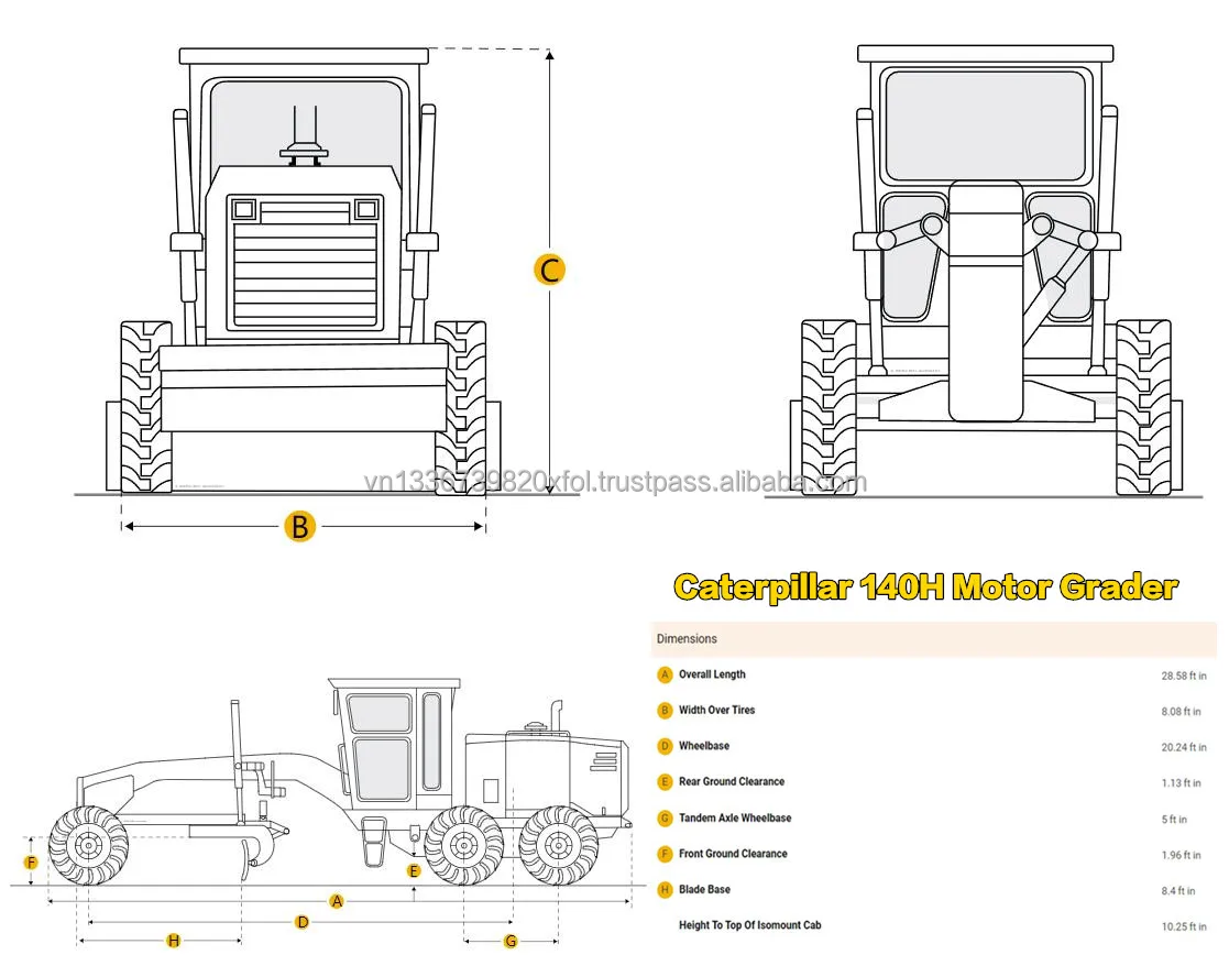 Caterpillar 140k Motor Grader Road Construction Cat140k Graders Heavy ...