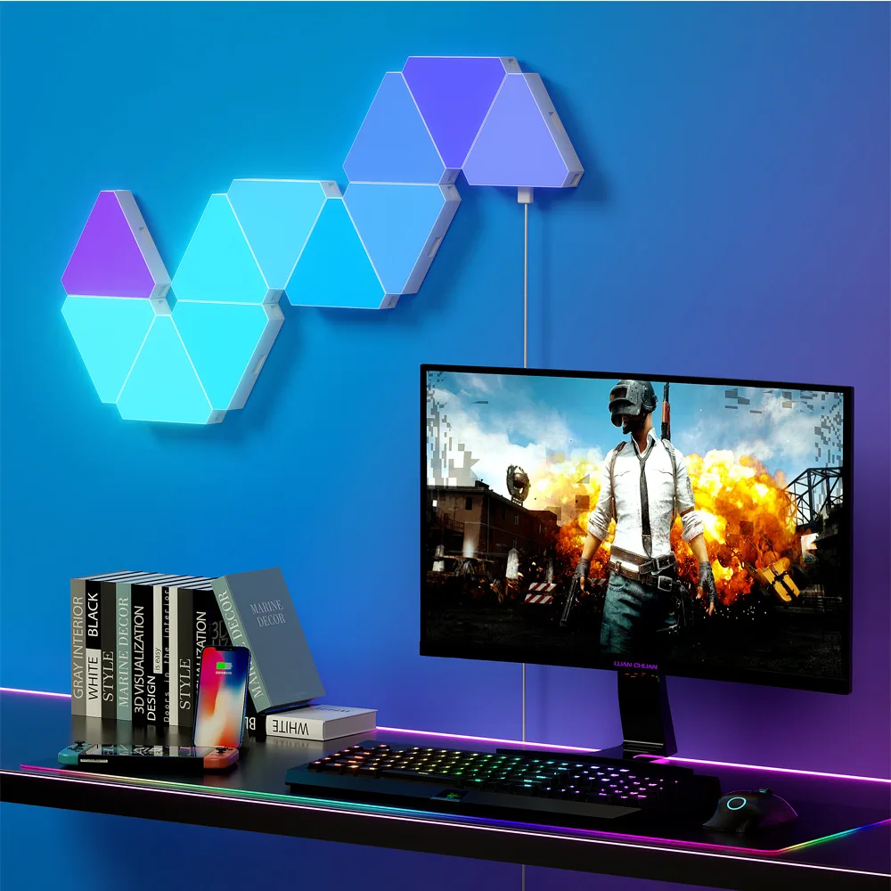 Smart Light Panel LED Triangle Lights RGBIC Game Sync
