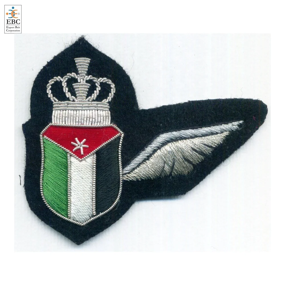 Alibaba.com: OEM Gulf Airline Pilot Wing Badge, Silver Bullion Hat Cap ...