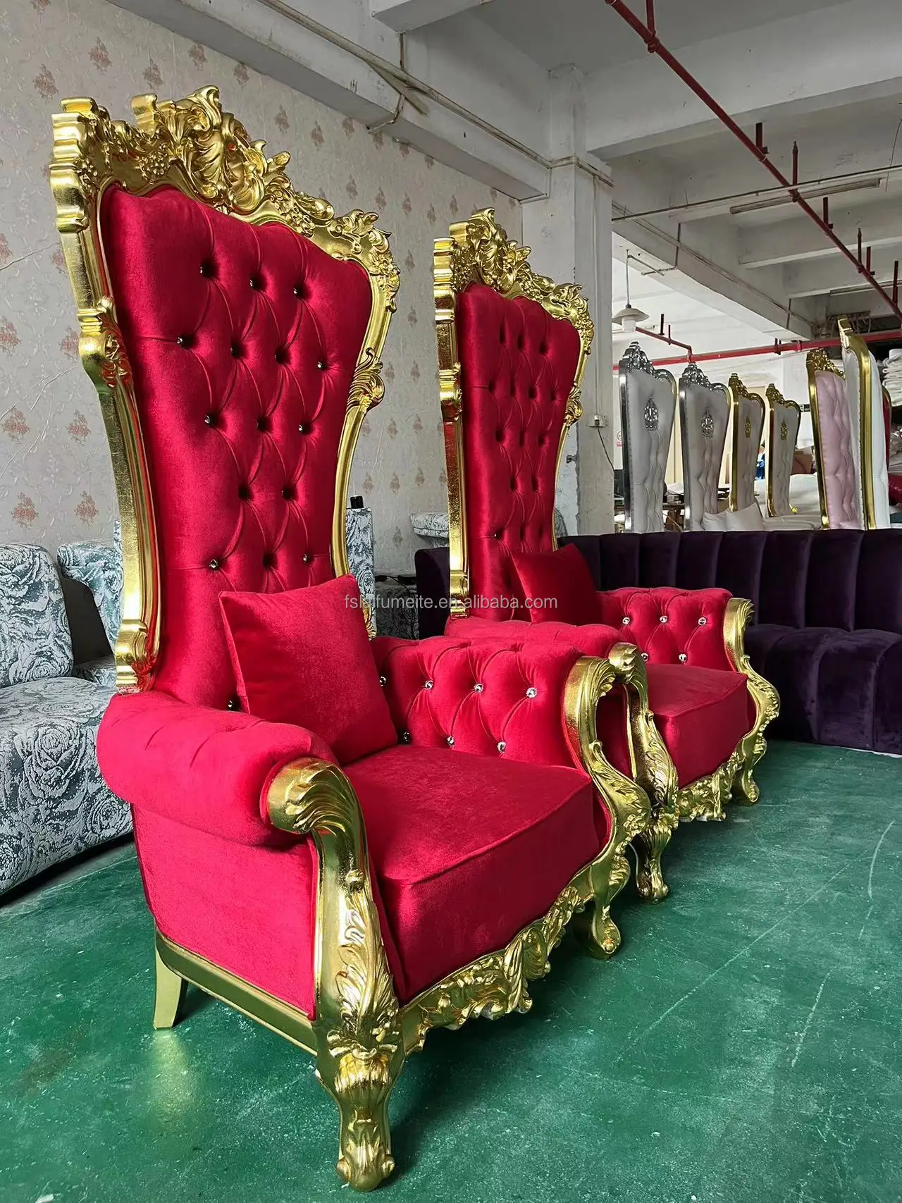 Luxury Velvet Wedding Throne Chairs for Hotel & Reception - King ...