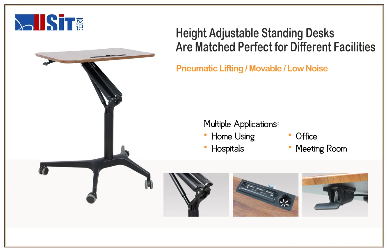 Home Office Work Standing Desk Height Adjustable Sit Stand Mobile ...