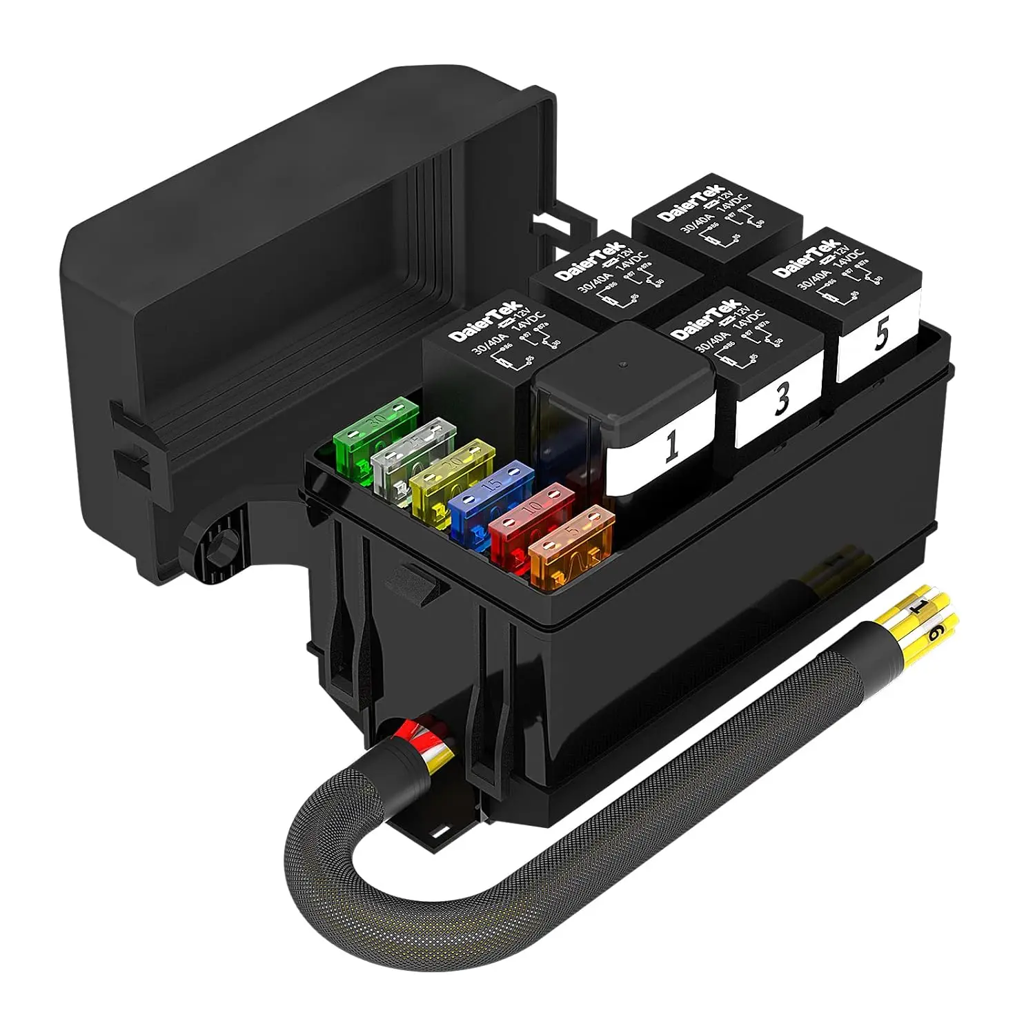 Relay Box 12v Automotive Fuse Relay Box With 6 Relays And 6 Atc/ato ...