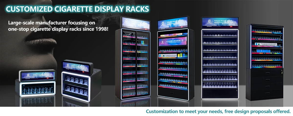 Spring Loaded Shelf Pusher Led Metal Cigarette Pack Display Unit Rack ...