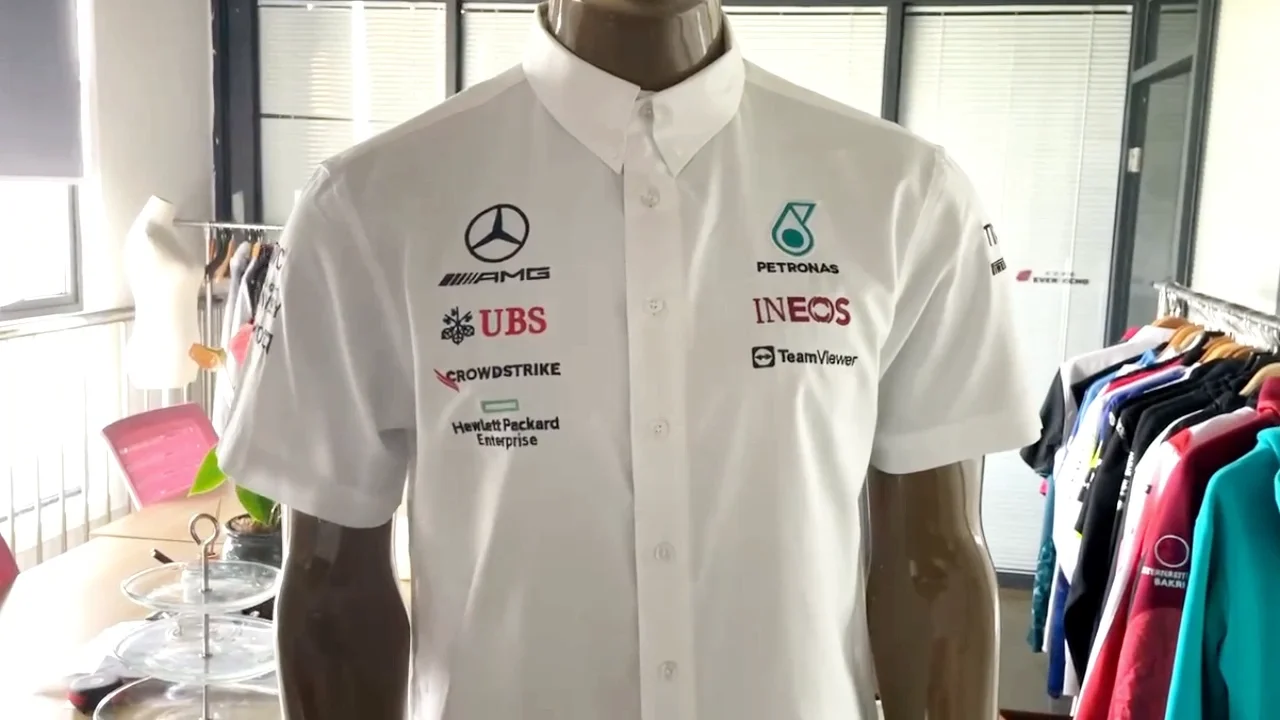 Custom Logo Embroidered Shirts 100% Polyester Breathable Short Sleeve ...